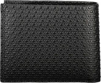 Calvin Klein Monogram Embossed Leather Wallet - Black