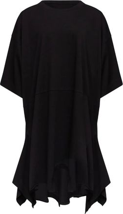 Maison Margiela robe asymétrique à empiècement contrastants - Noir