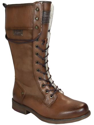 Mustang Jeans Damen Kniehohe Stiefel, Cognac, 37 EU