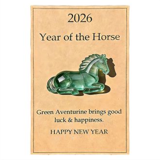 Generic 2026 Gl&uuml;ckskristall Pferd Figur, Ein Symbol f&uuml;r St&auml;rke & Neuanf&auml;nge, Neues Jahr Gl&uuml;ckspferd Kristallfigur mit Karte, Bedeutungsvolles Geschenk f&uuml;r Fam