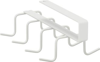 Relaxdays 2 x Haken Schrankeinsatz, 8 Haken, Metall, ohne Bohren, Hakenleiste Kleiderschrank, Regal, HBT 6,5x10x18 cm, weiß