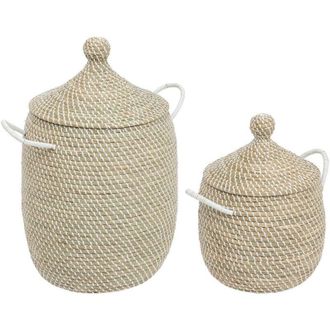 Atmosphera Atmosphera - Lot De 2 Paniers Soleya Paille Beige