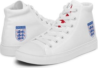 Generic Chaussures montantes England Three Lions - Langue du drapeau - Unisexe - En toile - Pour les fans de football - Blanc, blanc, 40 2/3 EU