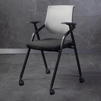 Generic Ergonomischer Konferenzstuhl mit Rollen, klappbarer B&uuml;rostuhl mit Armlehnen, geeignet f&uuml;r Zuhause, Schulen, Schulungsr&auml;ume und Wartezimmer. Netzgewebe
