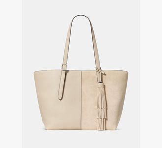 Kate Spade New York Kate Spade 454 Tote Bag Aus Wildleder Mit Fransen f&uuml;r Frauen in Helles Sand | Wildleder