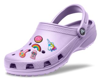 Crocs Unisex Classic Clog,Lavender,41/42 EU + Unisex-Erwachsene 5-Pack Shoe Charms Her | Jibbitz for Schuhanhnger, Alles sch&ouml;n, Small