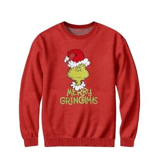 Generic Le Grinch Pull De Noel Homme Famille Pyjama Costume 2025 Ugly Sweats Pulls Enfant Moche Vetement Deguisement Christmas zippé Sweatshirts Femme Sweat D