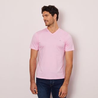 Eden Park T-shirt Rose Col V &Agrave; Manches Courtes Old Pp