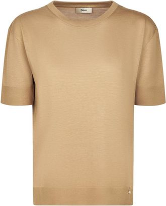 Herno Femme, Pulls, Brun, Taille: 38 FR T-shirt en maille fine