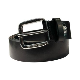 Harmont & Blaine Schwarzer Herreng&uuml;rtel MIT Ton-In-Ton-Logo UND Logoed Silberschnalle - 110 - - Accessories - Herren - Schwarzk - 105 CM