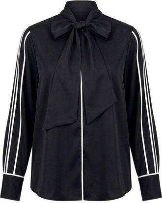 Ulla Popken Longbluse Bluse abnehmbare Schluppe Stehkragen Langarm