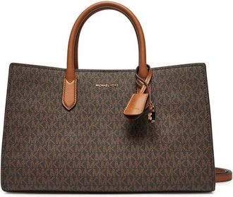 Michael Kors Handtasche Scarlett Medium Signature Logo Satchel 30F4GETS2B Braun