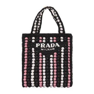Prada Raffia Schultertasche - - Bags - Damen - Schwarzk - ONE SIZE