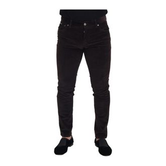 Dolce & Gabbana Elegante Braune Seidenmischungshose - - Jeans - Herren - Braun - L