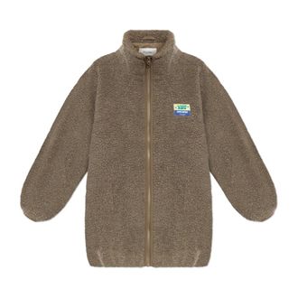 American Vintage Femme, Vestes, Brun, Taille: 40/42 FR Polaire avec &eacute;cusson logo