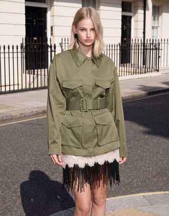 Asos blazer utilitaire ajust&eacute; kaki-Vert