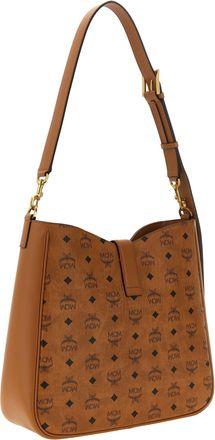 MCM Tracy Canvas Shoulder Bag - Tan