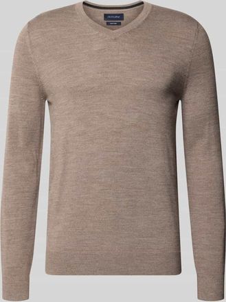 Christian Berg Strickpullover aus Woll-Mix mit V-Ausschnitt