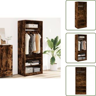 vidaXL The Living Store Kleiderschrank R&auml;uchereiche 80x50x200 cm Holzwerkstoffs - Schlafzimmerm&ouml;bel - Kleiderschrank - Holzschrank - Holzwerkstoff M&ouml;bel
