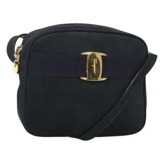 Ferragamo Pre-owned Wildleder schultertasche - - Pre-owned - Damen - Blau - ONE SIZE