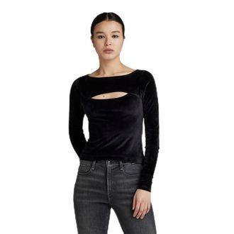 G-Star G-Star RAW Damen Cut-Out Slim Boatneck Top, Schwarz (dk Black D23811-D422-6484), XS