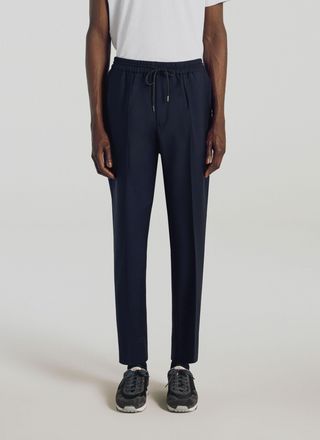 Fursac Pantalon en laine et mohair bleu marine - Taille 40 - Homme