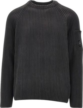 C.P. Company C.p. Company - Pull Col Rond &agrave; Poche sur Manches - Homme - Pulls - Noir - Taille: XL