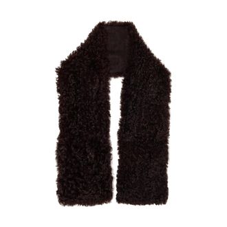 Plan C Gekr&auml;uselter Lammfellschal - - Accessories - Damen - Braun - ONE SIZE