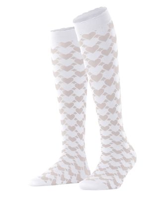 Falke Damen Sweet Thing 25 DEN W KH weiches Material Gemustert 1 Paar Kniestrümpfe, Weiß (White 2209), 35-38