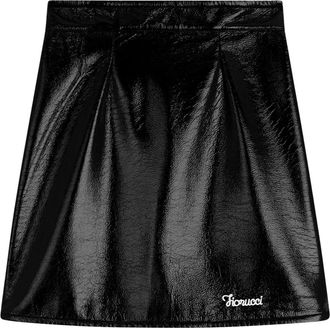 Fiorucci Femme, Jupes, Noir, Taille: 36 FR Mini-jupe en vinyle avec logo brod&eacute;