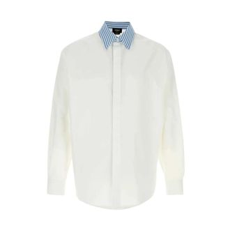 Fendi Popeline Hemd - - Shirts - Herren - Wei&szlig; - XL
