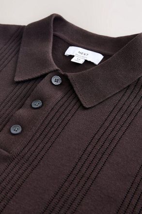 Next Poloshirt Regular Fit Poloshirt aus Strick, Pointelle (1-tlg)