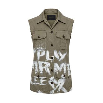 Mr & Mrs Italy &Auml;rmellose Weste - - Jackets - Damen - Gr&uuml;n - XS