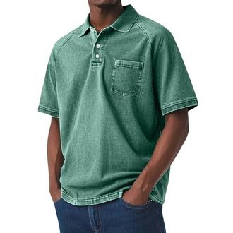 Generic Polo pour homme adulte, hauts d&eacute;t&eacute; surdimensionn&eacute;s &agrave; manches courtes, t-shirts d&eacute;lav&eacute;s pour homme, grand et grand, polo de travail, polo de golf, t-sh