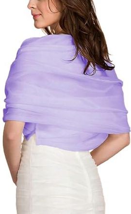 Generic NYSBH Bol&eacute;ro en organza doux &agrave; volants pour femme Ch&acirc;le Ch&acirc;le Mariage Cape de bal de fin dann&eacute;e &eacute;l&eacute;gante, violet, L