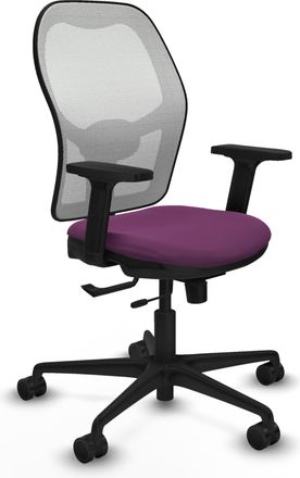 Piqueras y Crespo Jorquera Remote-Arbeitsstuhl mit 2D-Armen, h&ouml;henverstellbare Lendenwirbelst&uuml;tze, ausgestattet mit Syncro/Traslack und injiziertem Schaum, Wei&szlig;/Violett