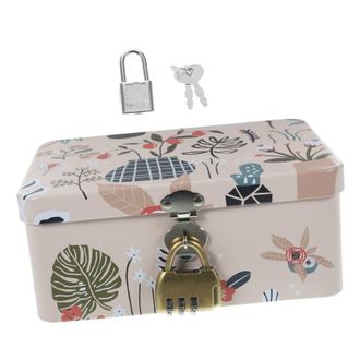Cabilock Cartoon Metallbox Wei&szlig;blech Aufbewahrungsbox Robust Mit Schloss F&uuml;r Schmuck Karten Kleinigkeiten Tisch Organizer