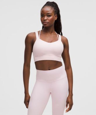 lululemon Like a Cloud Longline-BH Leichter Halt D/DD-Cups für Frauen - Größe 10 in Blissful Pink