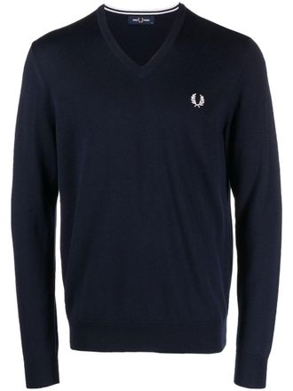 Fred Perry Pullover mit V-Ausschnitt - Blau