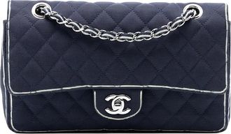Chanel Hobo Bags - Medium Classic Printed Grosgrain Double Flap - Gr. unisize - in Blau - f&uuml;r Damen