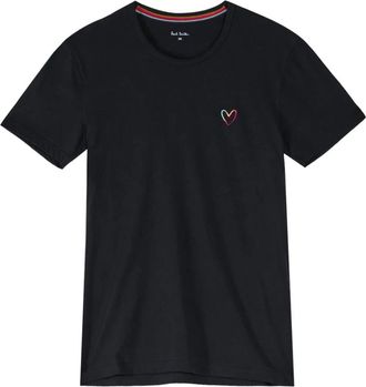 Paul Smith Femme, Tops, Noir, Taille: 40 FR T-Shirt Brod&eacute; Coeur Tourbillon