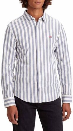 Levi's Long-Sleeve Battery Housemark Slim Chemise Homme, Teddy Blue Indigo, S