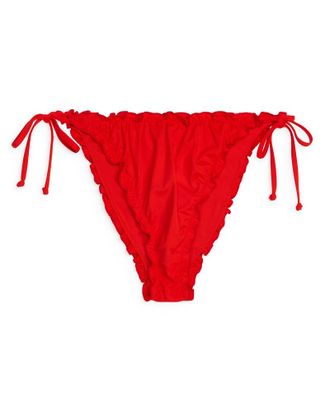 Arket Bikinihose Mit Babylock-N&auml;hten - Rot