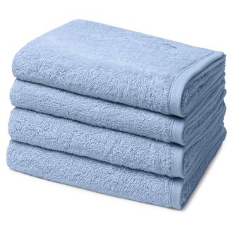 ROSS 4 teiliges Frottier-Set - Vita (4 X Handtuch im Set) - 520 g/m2 - Baumwolle - Walkfrottee - saugstark - weich und flauschig - Himmelblau