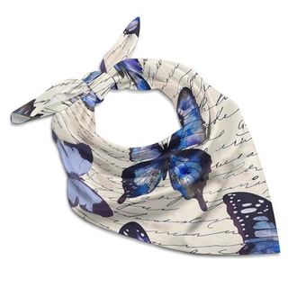 Generic Écharpe carrée en soie légère vintage en papier pour cheveux respirant Cadeau pour homme et femme, multicolore, 60x60cm