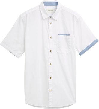 Tom Tailor Regular Fit Kurzarmhemd mit Karomuster, Indigo Mint Green Check, XS