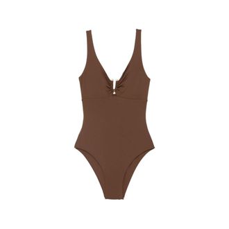 Fisico Femme, Maillots de bain, Brun, Taille: 44 FR Maillot de bain avec application