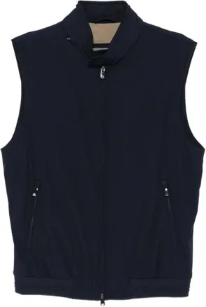 Corneliani Homme, Vestes, Bleu, Taille: 5XL Gilet en popeline technique