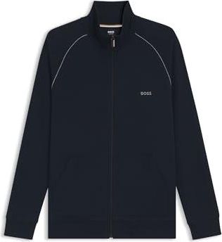 BOSS Hommes Mix&Match Jacket Z Veste zipp&eacute;e en coton stretch avec logo brod&eacute;