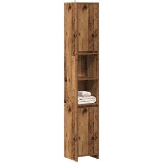 vidaXL Vidaxl - Armoire salle de bain vieux bois 30x30x183,5 cm bois ing&eacute;nierie